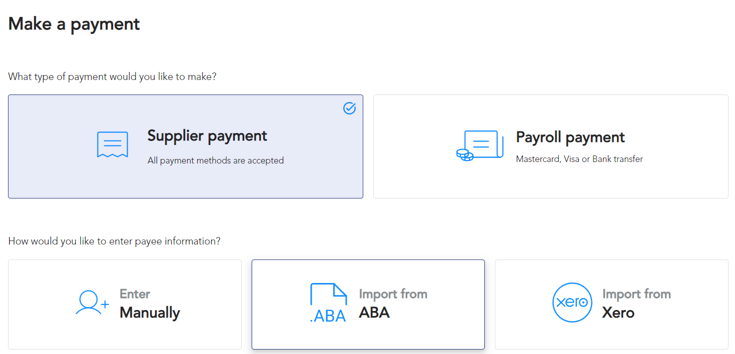 Paying with ABA files